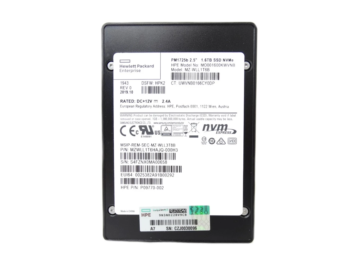 Samsung PM1725b MZ-WLL1T6B Mixed Use SSD 1.6 TB PCIe 3.0 x4 (NVMe) HPE ...