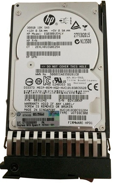 HPE J9F44A Enterprise Hard Drive 300 GB SAS 12Gb/s Refurbished