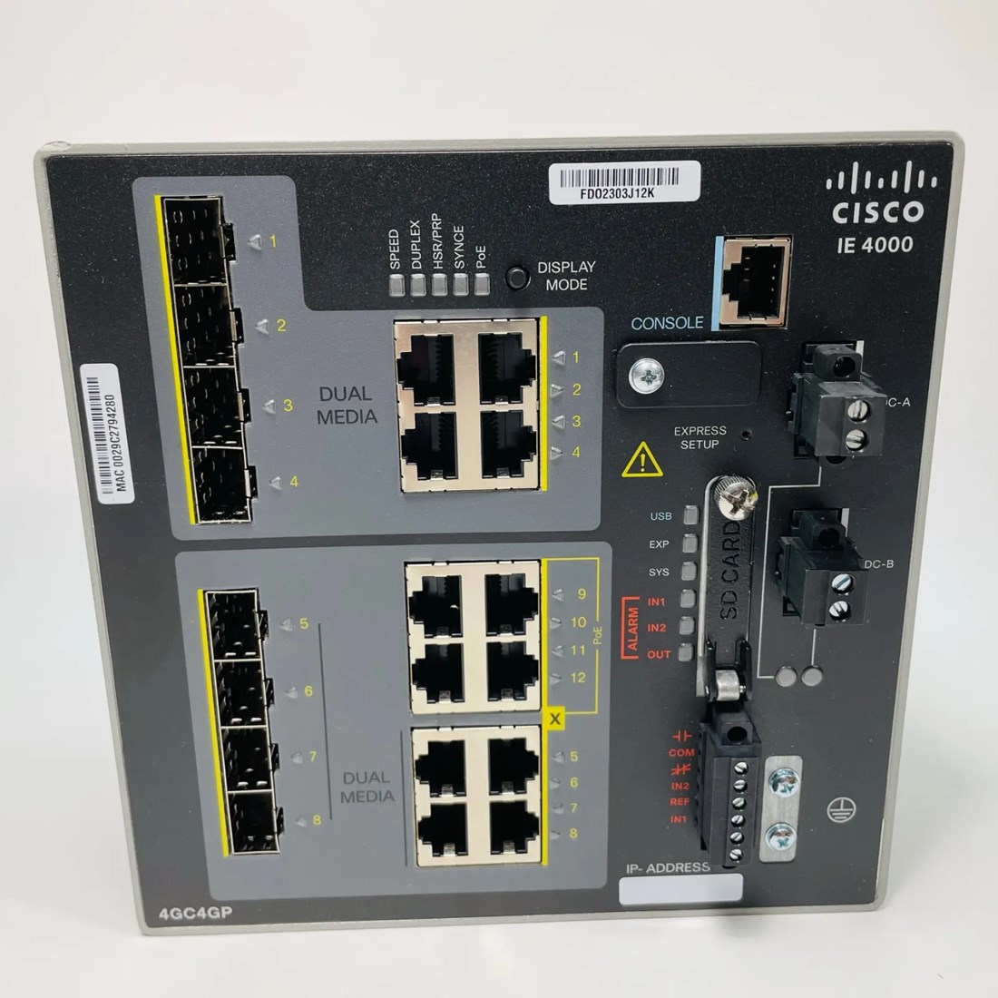 Cisco IE-4000-4GC4GP4G-E Industrial Ethernet 4000Series Managed Switch