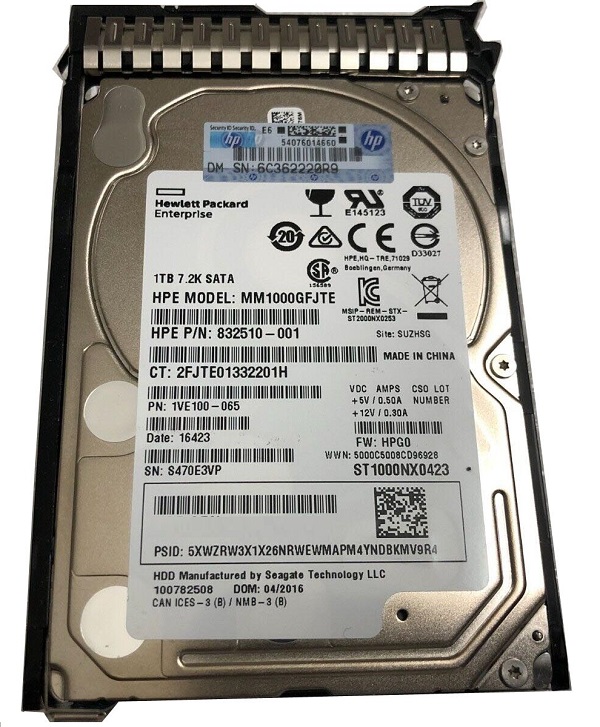 HPE MM1000GFJTE Midline Hard drive 1 TB SATA 6Gb/s Refurbished