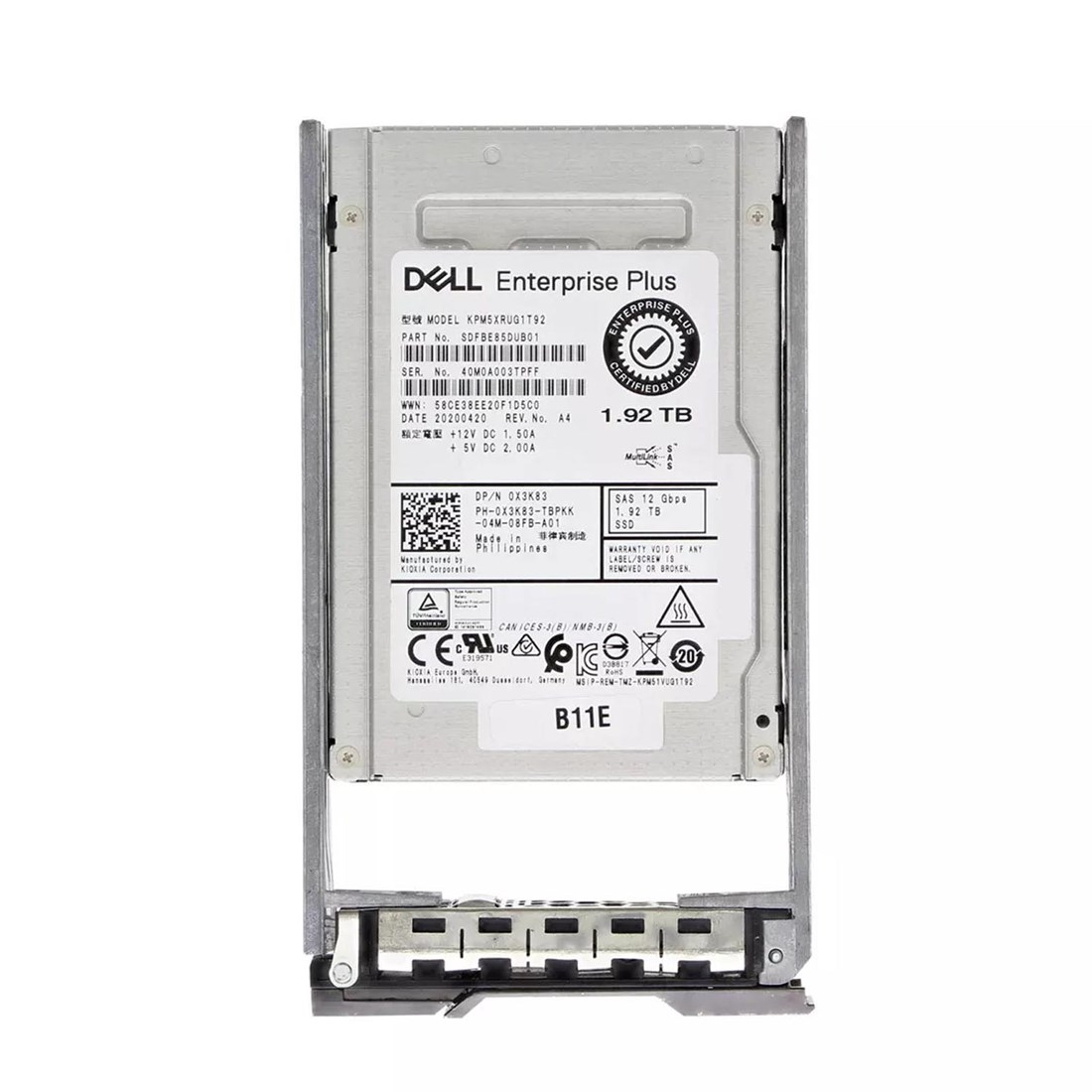 Dell X3K83 1.92tb Read Intensive SAS-12Gbps 2.5Inch SSD