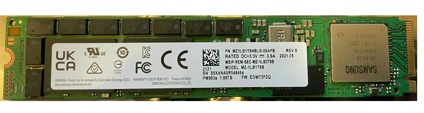 Samsung PM983a MZ1LB1T9HBLS-00AFB - SSD - 1.92 TB - PCIe 3.0 x4 (NVMe) Refurbished