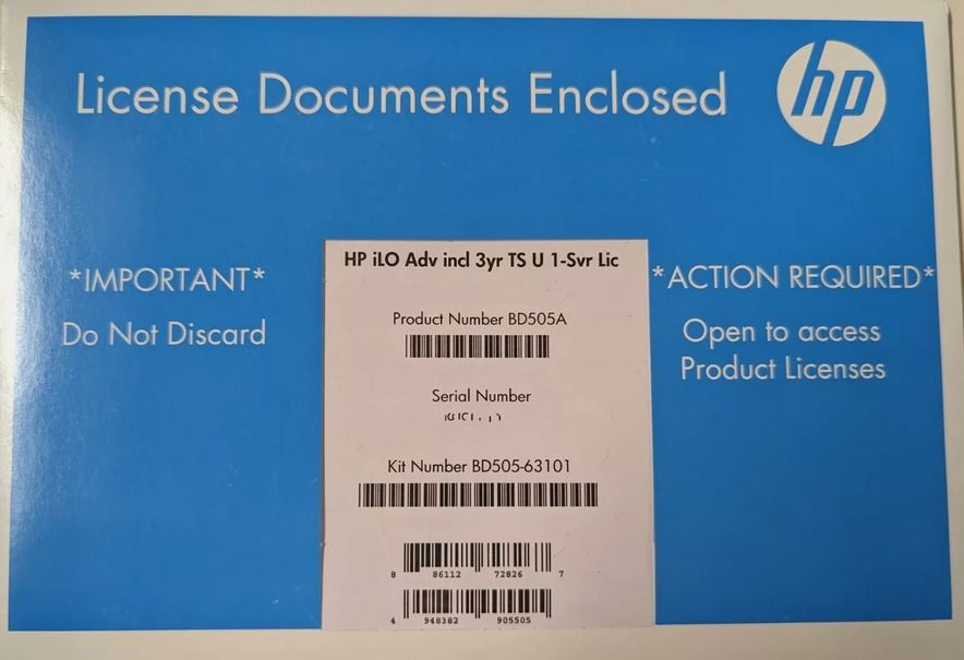 HPE BD505A Integrated Lights-Out Advanced Blade Subscription License