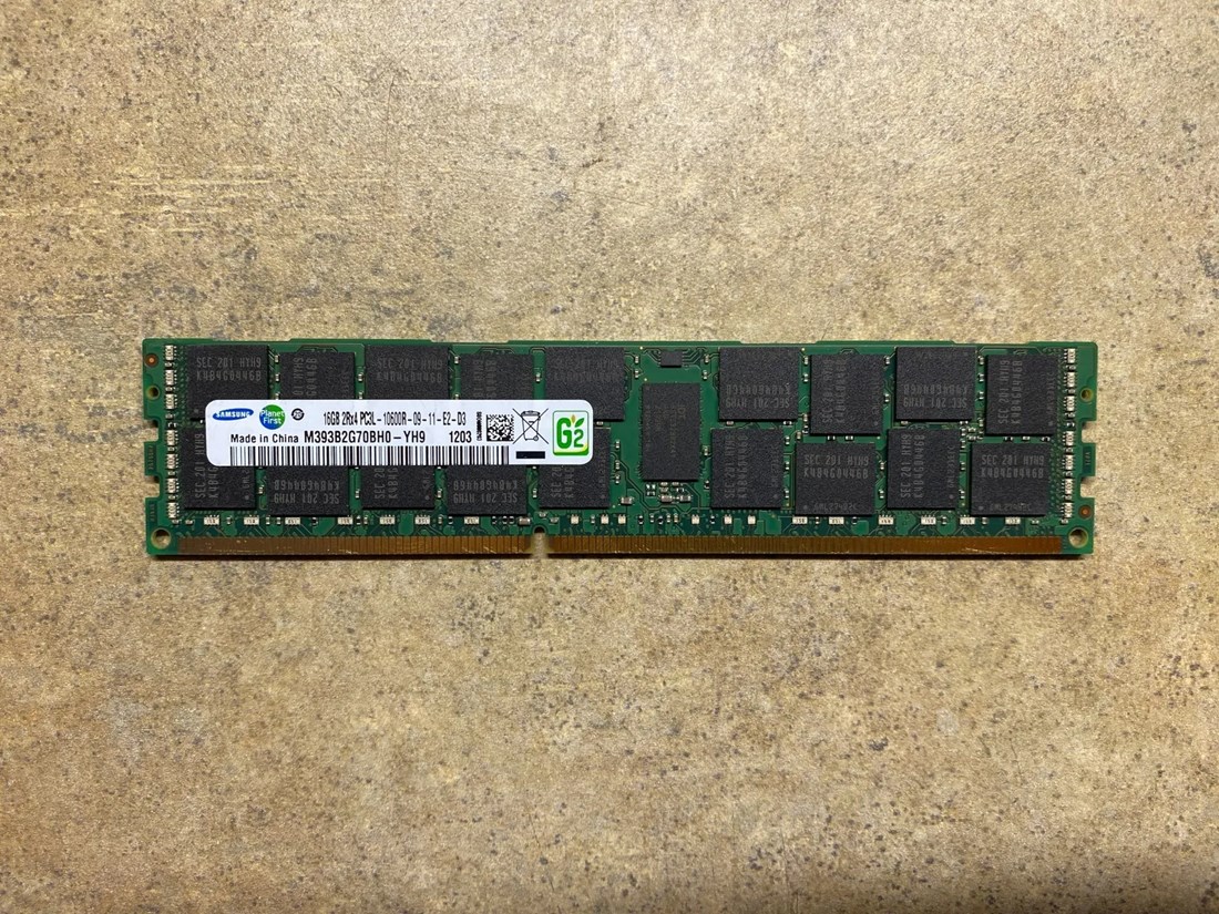 Samsung M393B2G70AH0-YH9 16GB PC3-10600 DDR3-1333MT/s 2RX4 ECC Memory