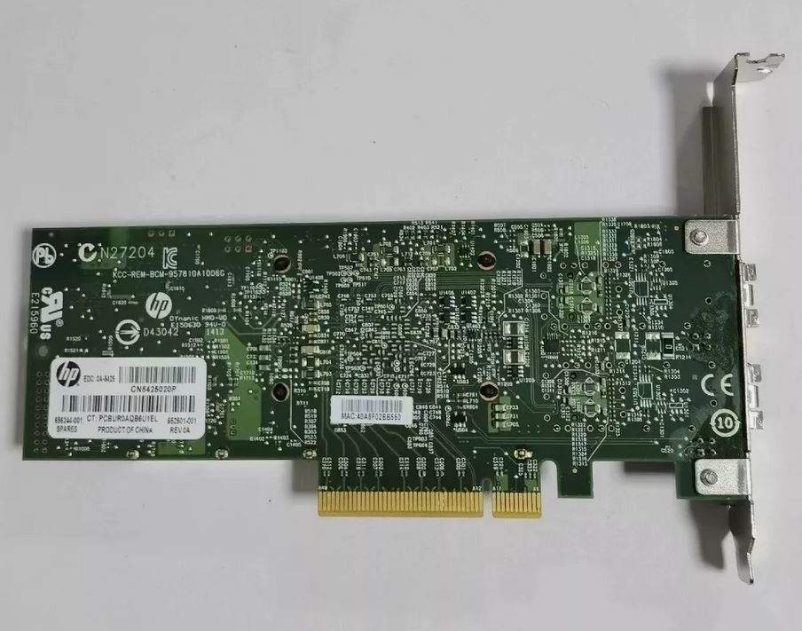HPE 652501-001 Ethernet 10Gb 2-Port 530SFP+ PCIe Adapter with long Bracket