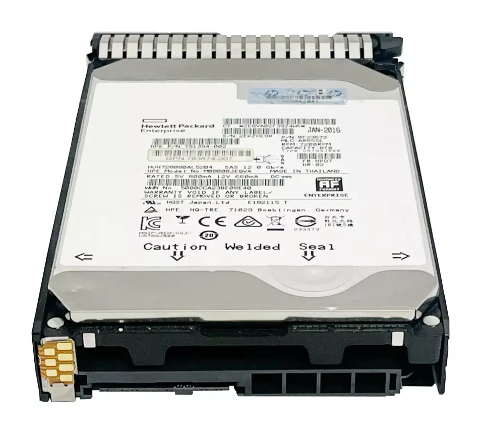 HP MB8000JEQVA 512e 8TB 12G SAS 7.2K 512e Lff SC Helium Hdd F/s