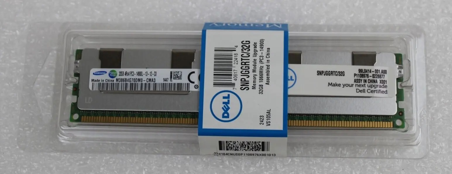 Dell JGGRT 32GB PC3L-14900R DDR3-1866MHz 4Rx4 ECC Memory