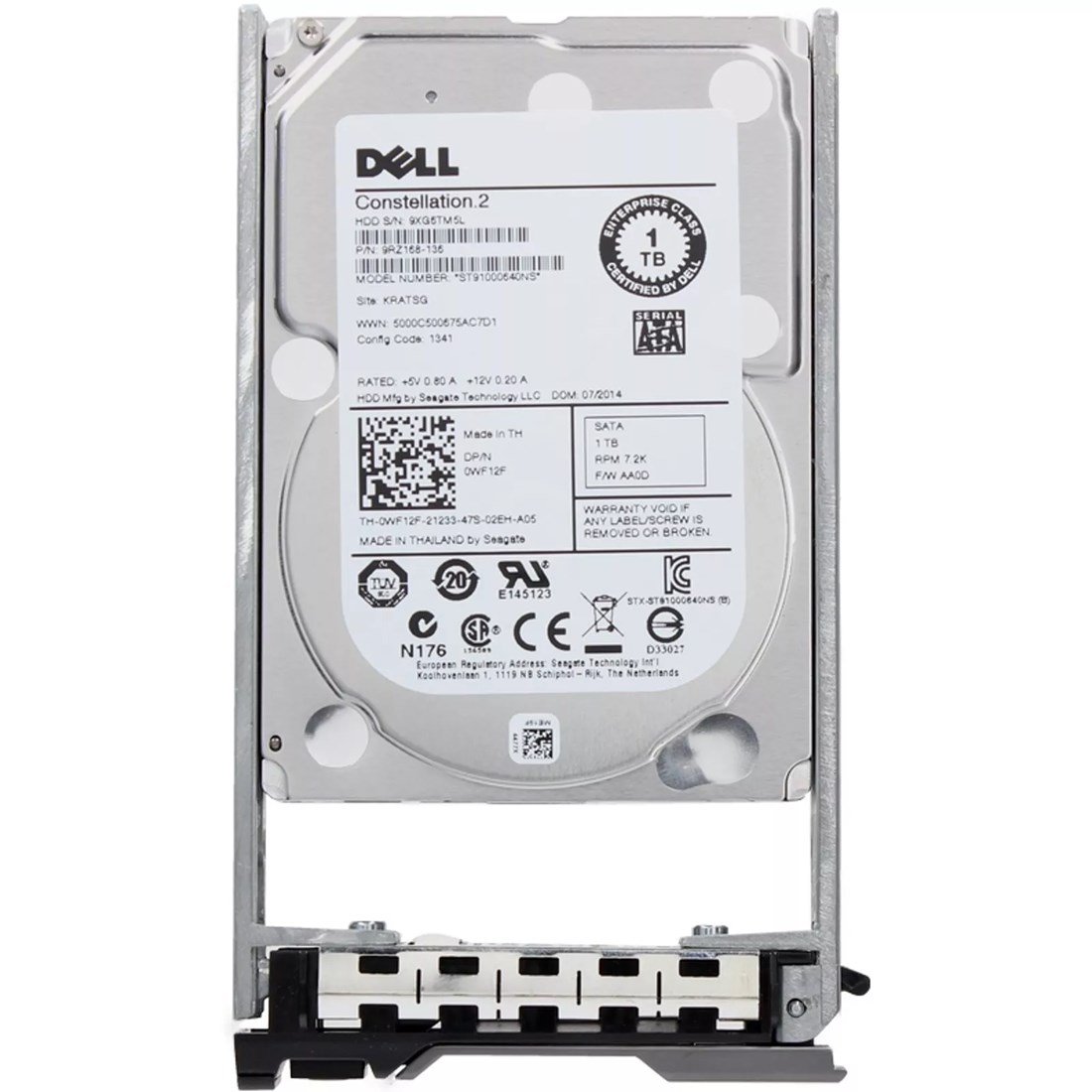 Dell WF12F 1TB 7200 RPM SATA 6Gbps 2.5" Refurbished Hdd
