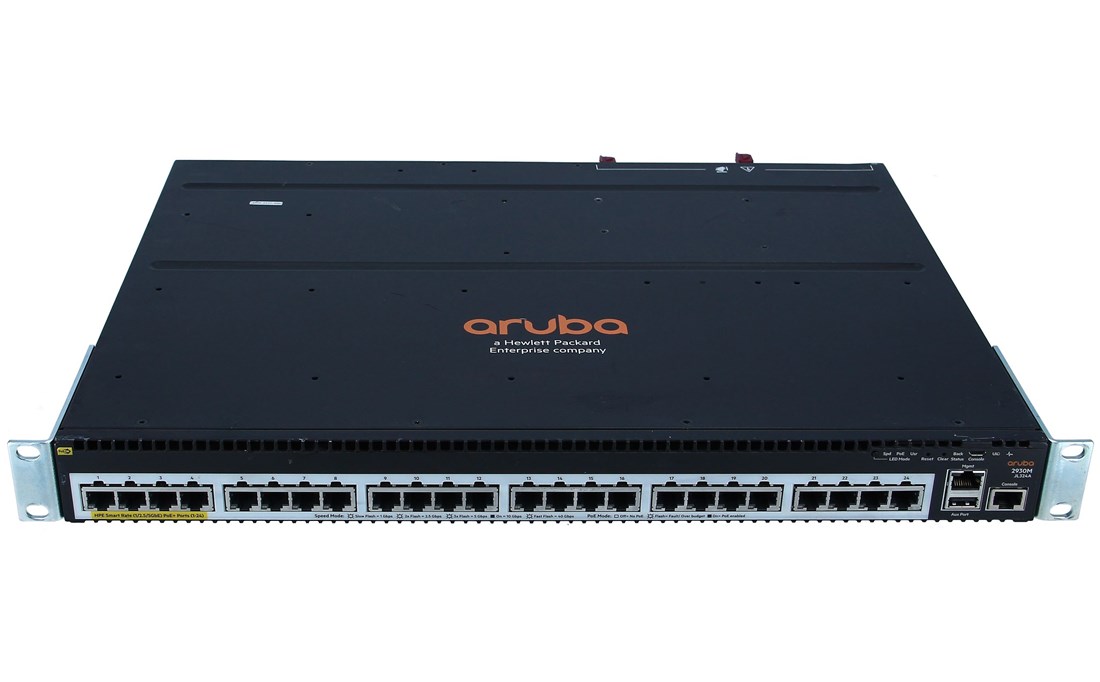 HPE JL324A Aruba 2930M 24p Smart Rate PoE+ 840W 1-Slot Switch F/S