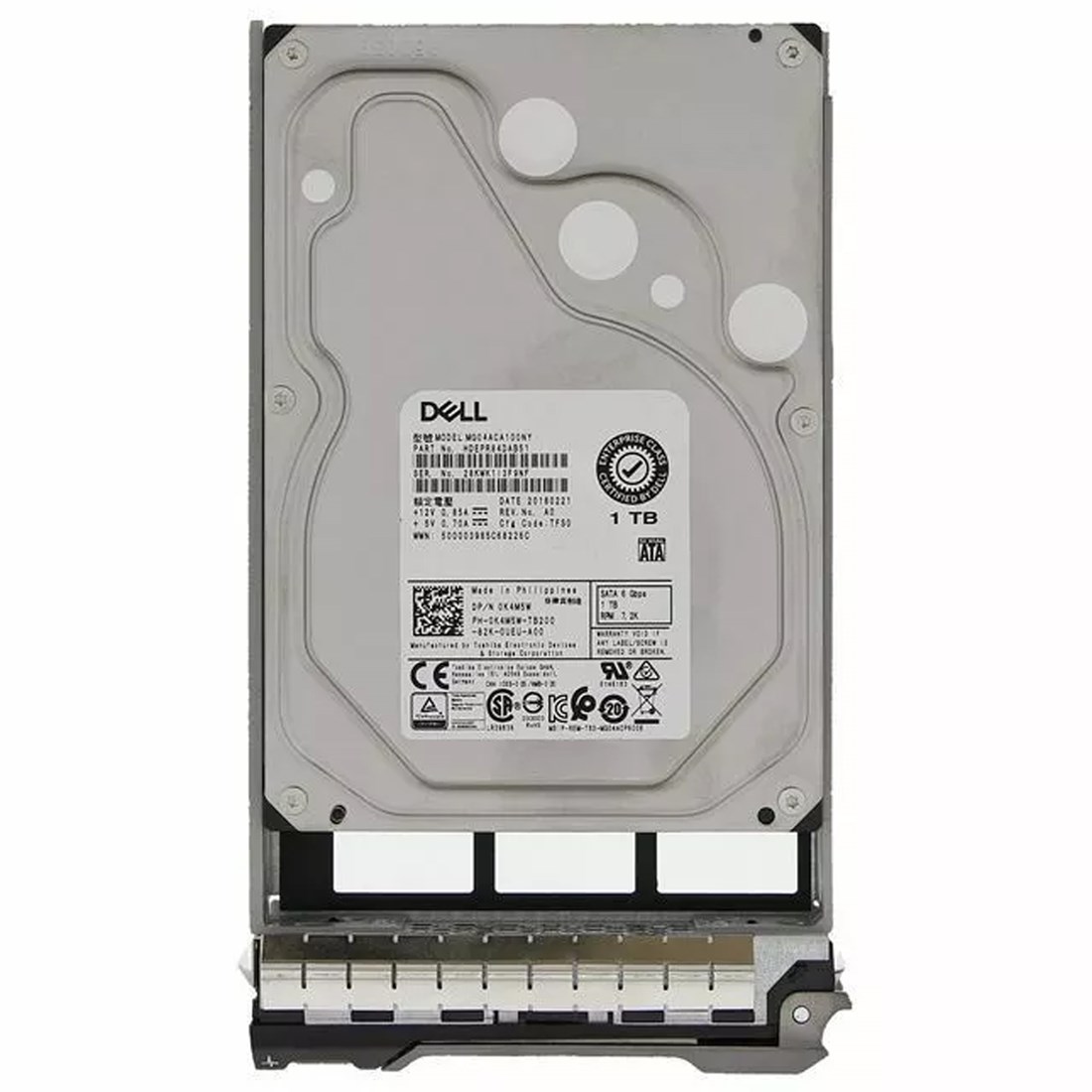 Dell K4M5W 1TB 7.2k SATA 6Gbps 512n 3.5" Internal Hard Disk Drive with Tray