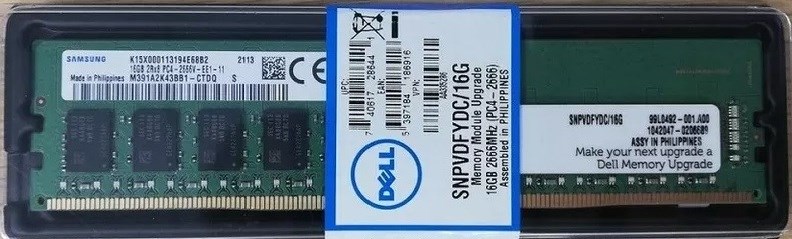 Dell SNPVDFYDC/16G 16GB PC4-21300 DDR4-2666MT/s 2Rx8 ECC Memory Samsung ...