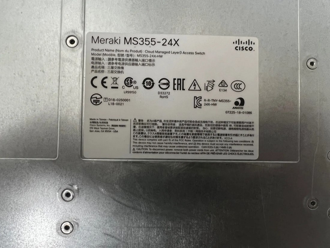 Cisco MS355-24X-HW Meraki Cloud Managed MS355-24X 24 Ports Managed ...