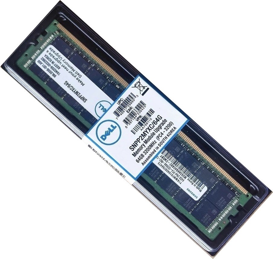 Dell SNPP2MYXC/64G 64GB PC4-25600 DDR4 3200Mhz 2RX4 ECC Memory Brand New