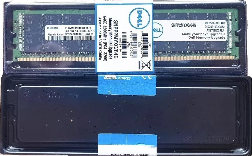 Dell SNPP2MYXC/64G 64GB PC4-25600 DDR4 3200Mhz 2RX4 ECC Memory Brand New