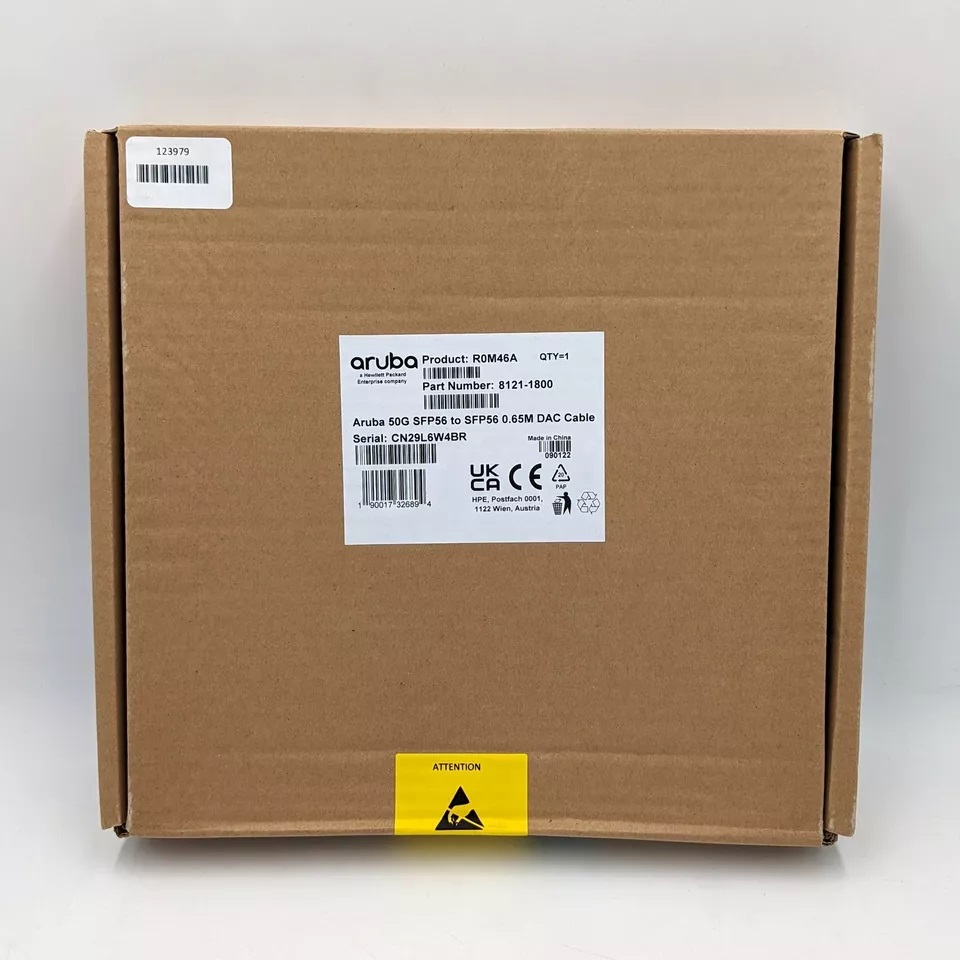 HPE R0M46A Aruba 50G SFP56 to SFP56 0.65m DAC Cable.