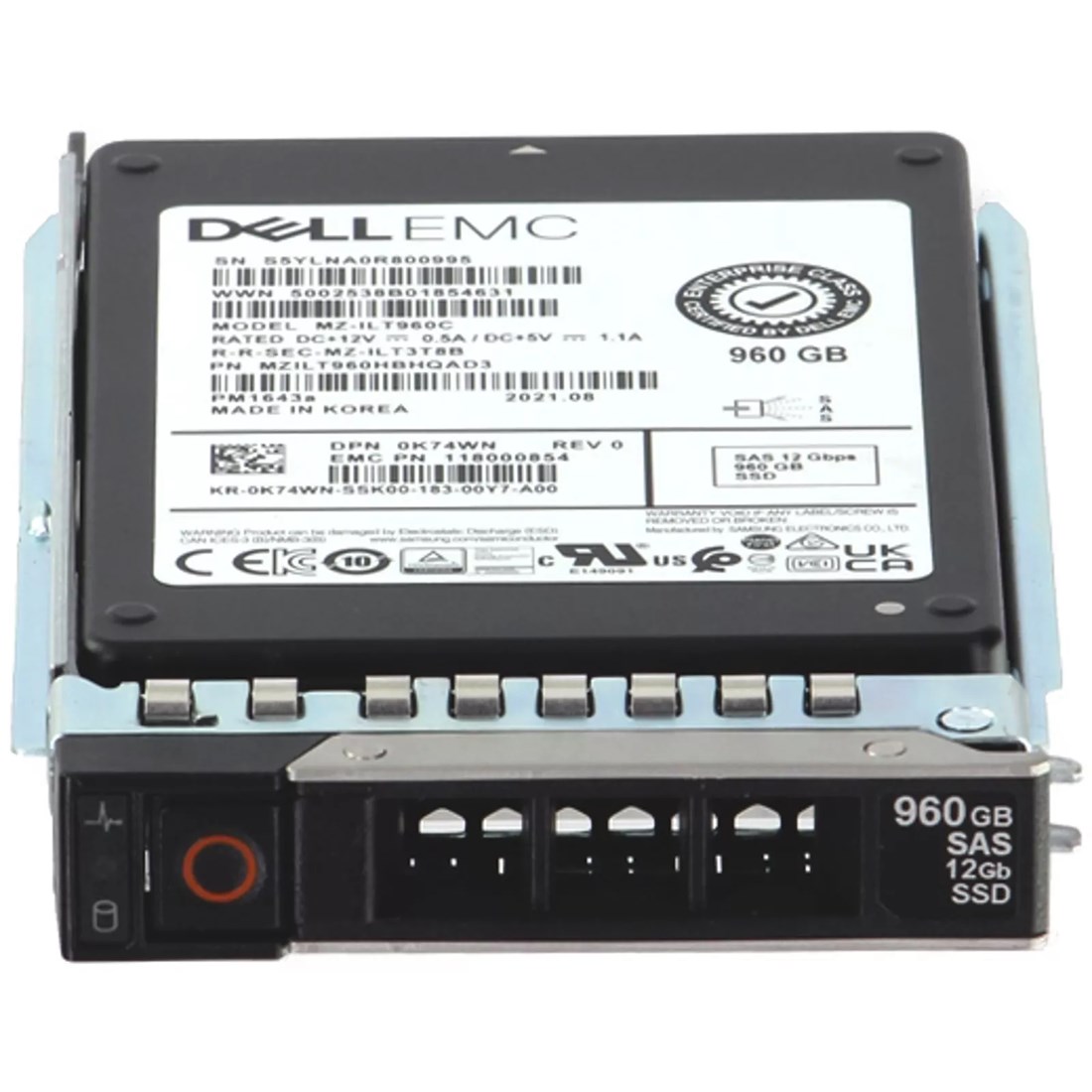 Dell K74WN 960Gb SAS-12Gbps Read Intensive 1DWPD 2.5in Hot-Plug SSD