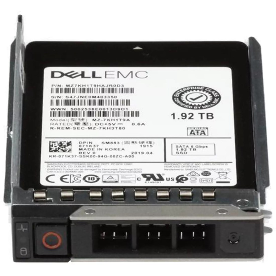 Dell 71K37 1.92TB SATA-6Gbps Mixed Use 3DWPD 2.5-Inch Hot Plug SSD