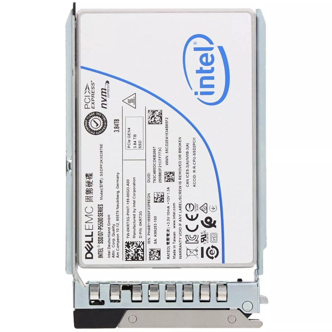 Dell KRT3G 3.84TB PCIe Gen4 NVMe U.2 SSF RI 1DWPD SSD