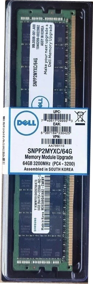 Dell P2MYX 64GB 2RX4 DDR4 3200Mhz PC4-25600 Ecc Ref