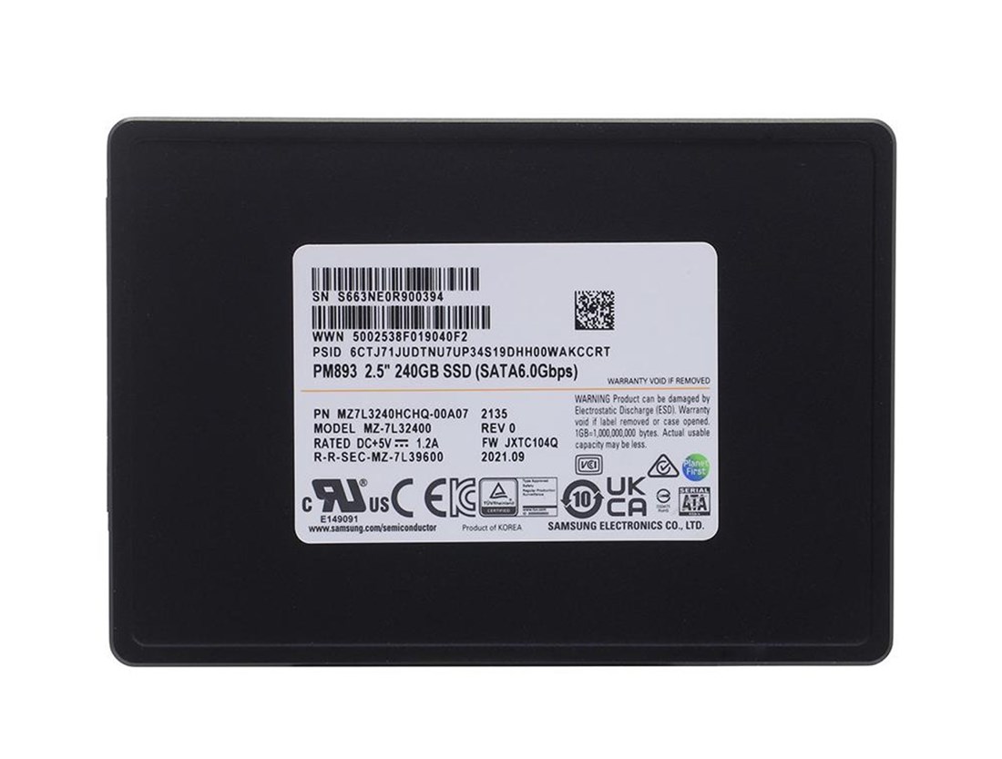 Samsung PM893 MZ7L3240HCHQ-00A07 SSD 240 GB SATA 6Gb/s Brand New