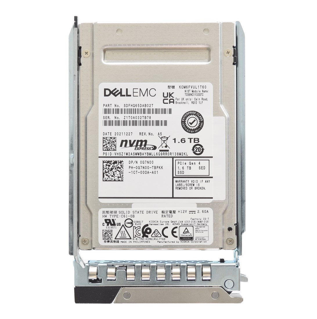 Dell G7N00 1.6TB PCIe Gen4 NVMe MU SED FIPS 2.5Inch SSD