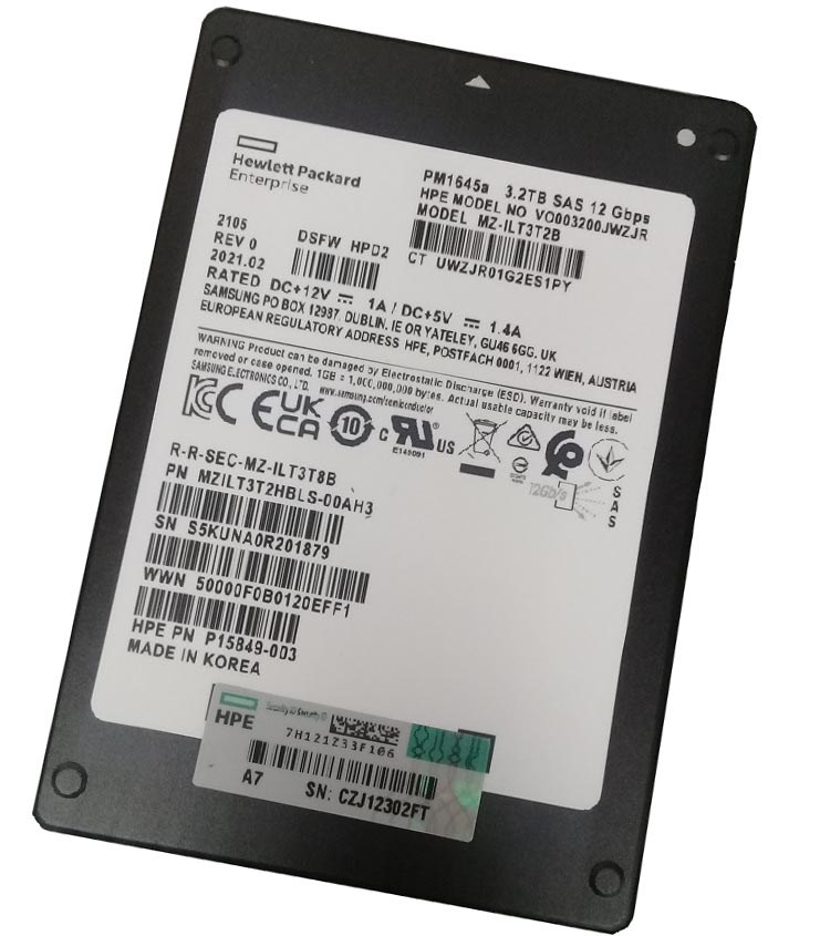 Samsung PM1645A MZILT3T2HBLS-00AH3 Mixed Use SSD 3.2 TB SAS 12Gb/s HPE ...