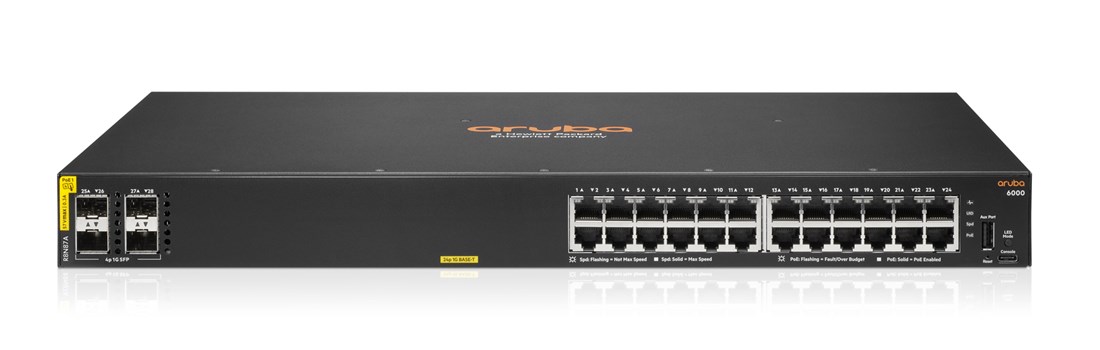 HPE R8N87-61001 Aruba 6000 24G Class4 PoE 4SFP 370W Switch.