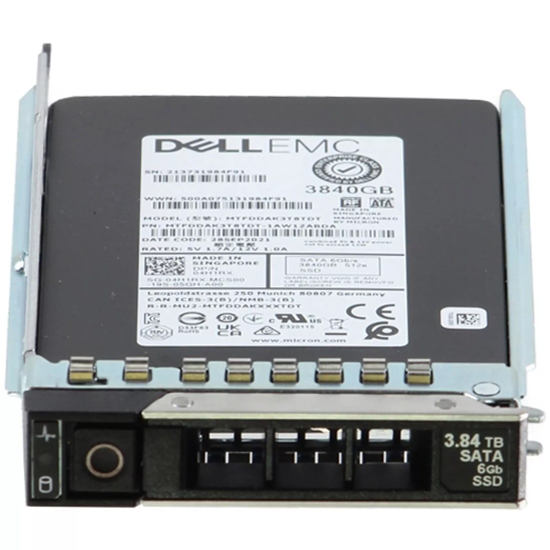 Dell 4H1RX 3.84Tb SATA-6Gbps 2.5Inch Mixed Use 3DWPD Hot-Plug SSD