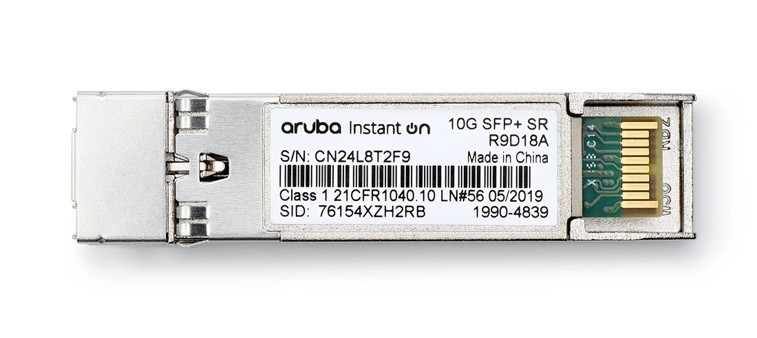 HPE R9D18A Aruba Instant On 10G SFP+ LC SR 300m OM3 MMF Transceiver