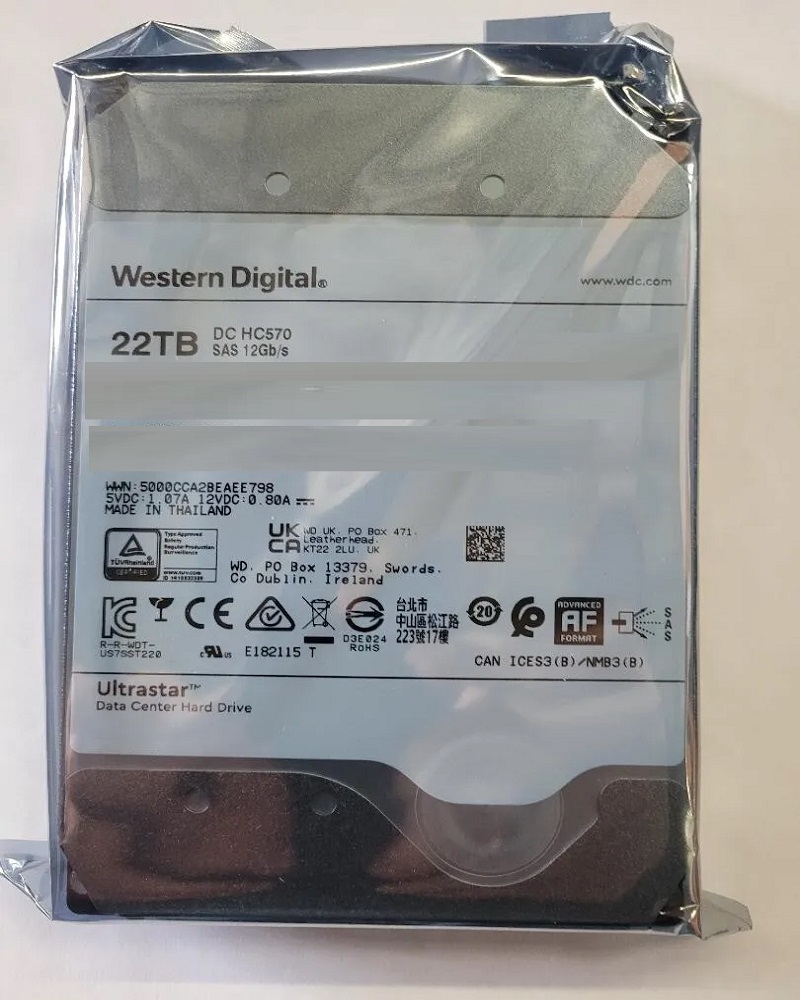 WD 0F48052 DC HC570 22TB SAS 12Gb/s SE 3.5inch Hard drive