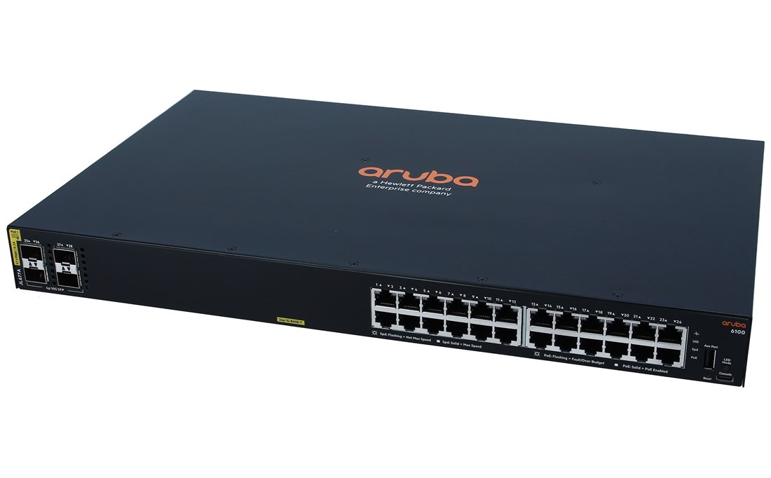 HPE JL677A Aruba 6100 24G Cl4 PoE 4SFP+ 370W Switch NEW