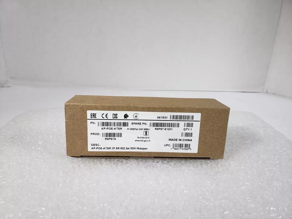 Aruba R6P67A Poe Injector - 1 Ethernet Input Ports Output