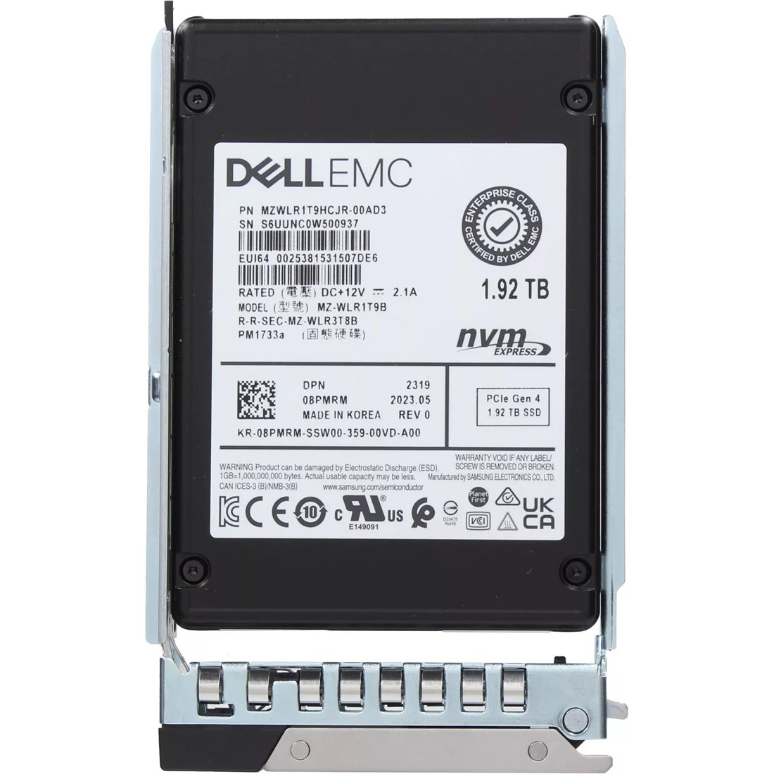 Dell 8PMRM 1.92TB PCIe Gen4 NVMe Read Intensive TLC 2.5Inch SSD