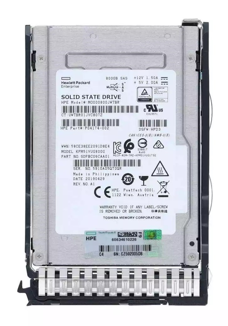 HPE P04527-B21 Mixed Use 800Gb SAS 12g Sff Sc Mlc DS Ssd