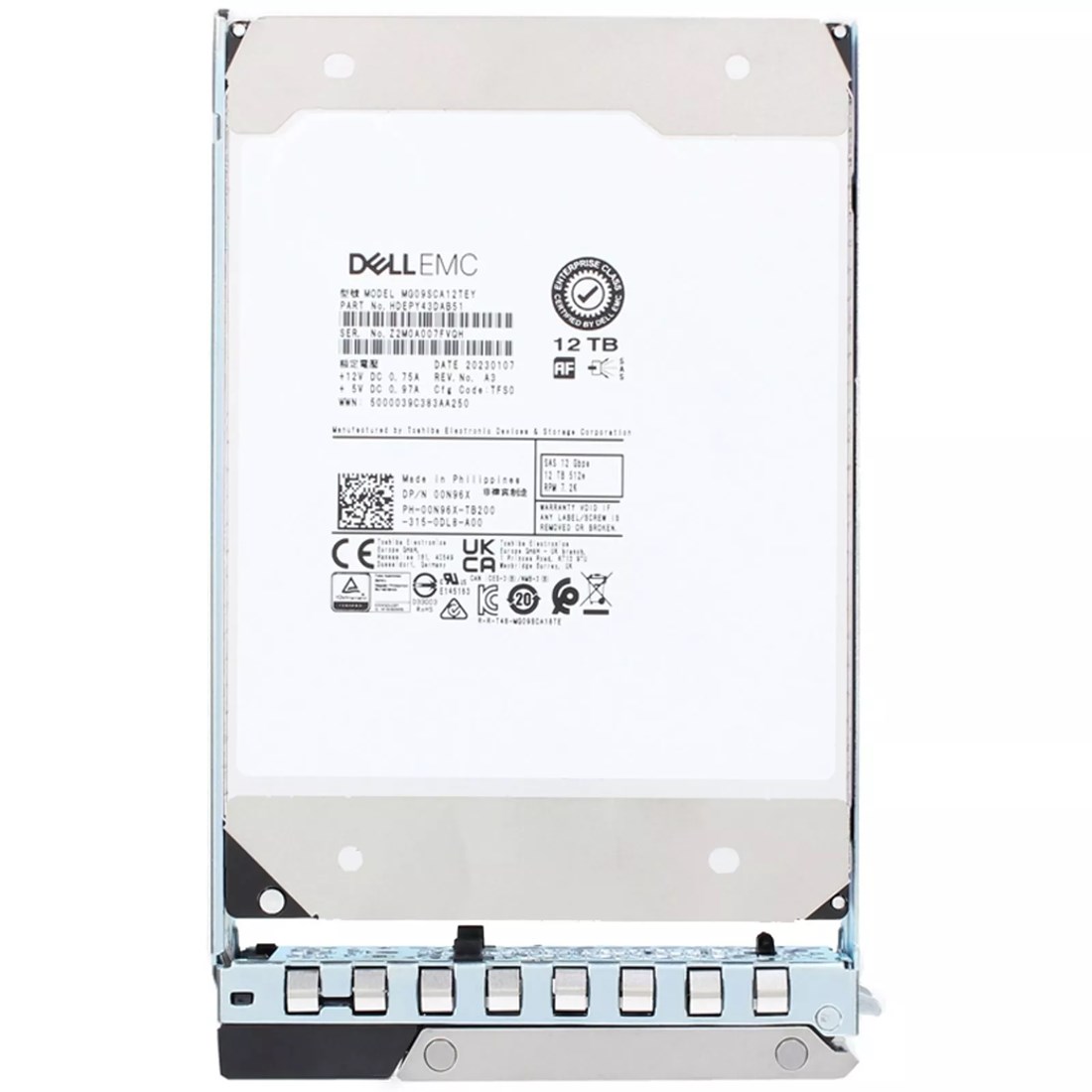 Dell 0N96X 12TB SAS-12Gbps 7.2K 512e 3.5inch Hot Plug Hard Drive with ...