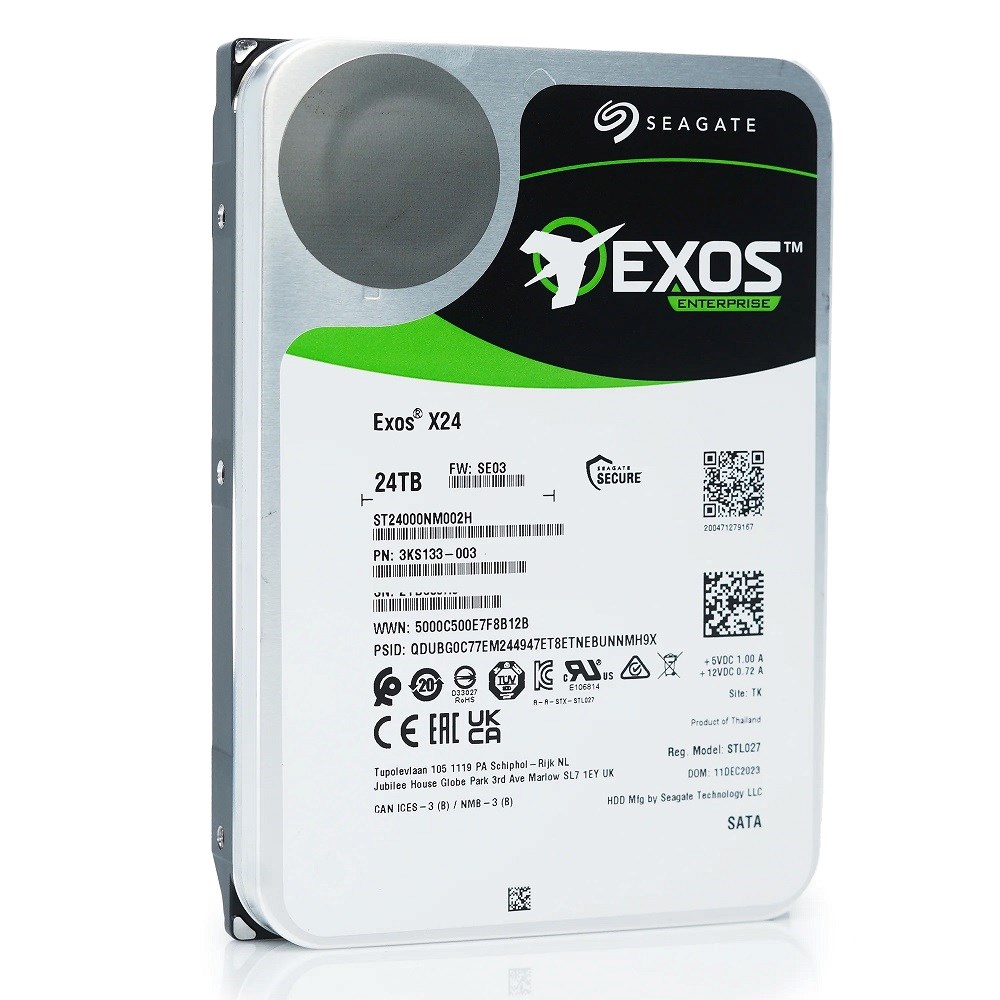 ST24000NM002H SEAGATE EXOS X24 24tb SATA 6Gb/s ISE 3.5inch Hard drive