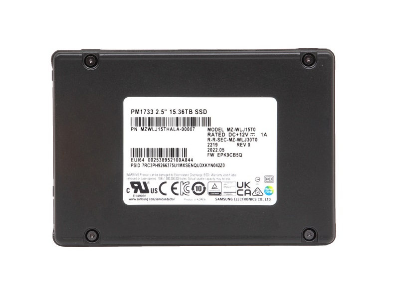 Samsung PM1733 MZ-WLJ15T0 SSD 15.36 TB PCIe 4.0 x4 (NVMe) Refurbished