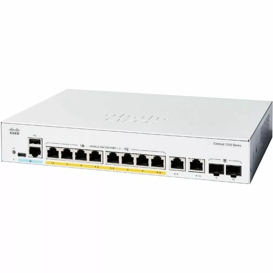 Cisco C1200-8P-E-2G Catalyst 1200 8-port GE PoE Ext Switch New