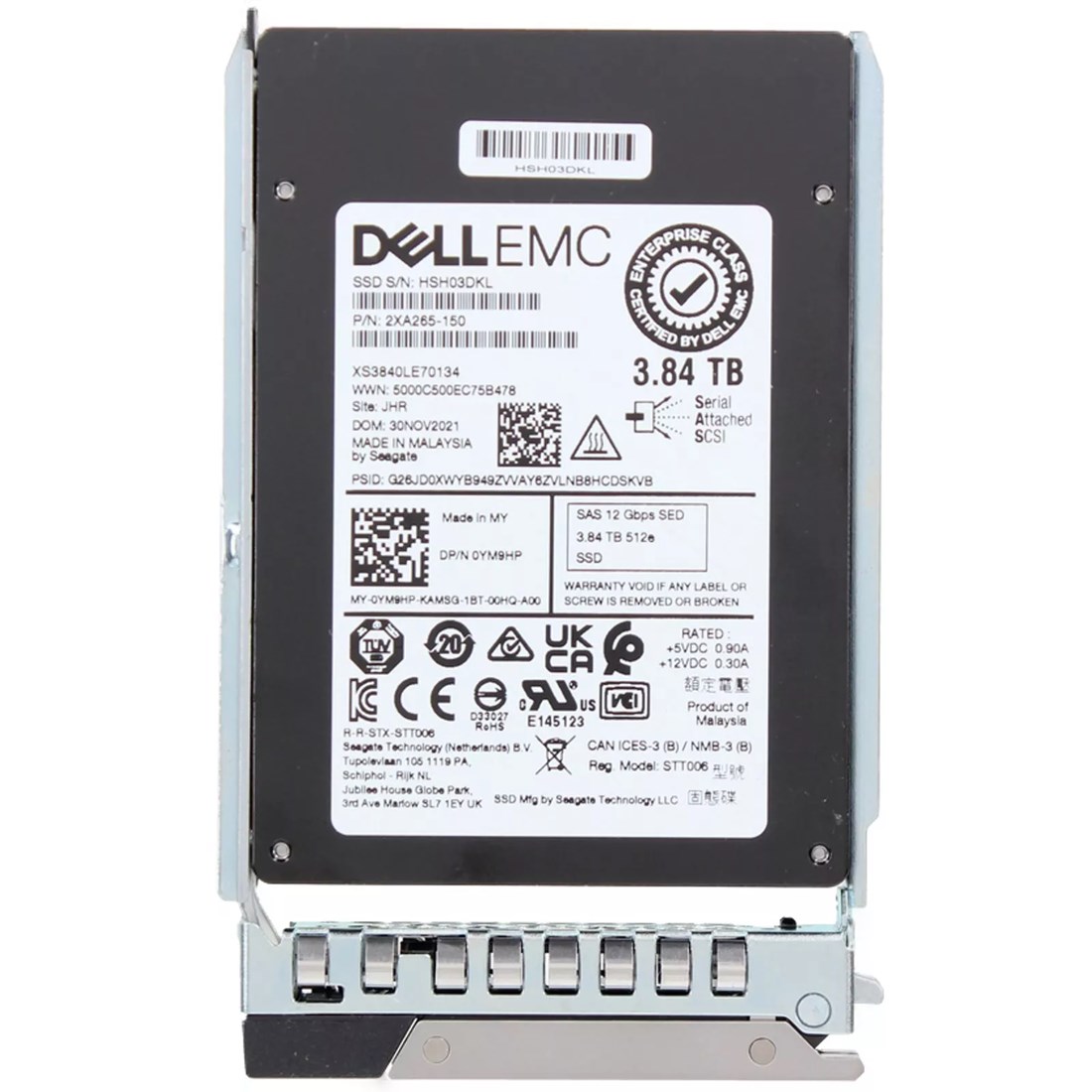 Dell YM9HP 3.84TB SAS-12Gbps SED Mixed Use 3DWPD 2.5Inch Hot Plug SSD