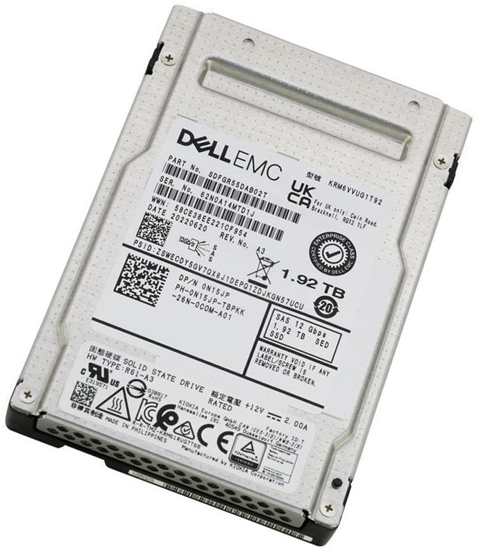 Kioxia RM6 SDFGR55DAB02T Mixed Use SSD 1.92 TB SAS 12Gb/s DELL OEM ...