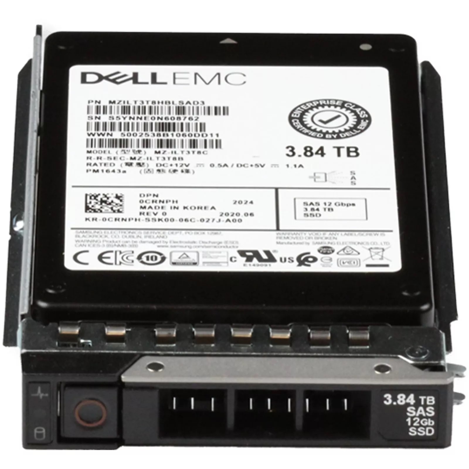 Dell 0CRNPH 3.84TB SAS 12G RI Tlc 2.5in SSD with kit