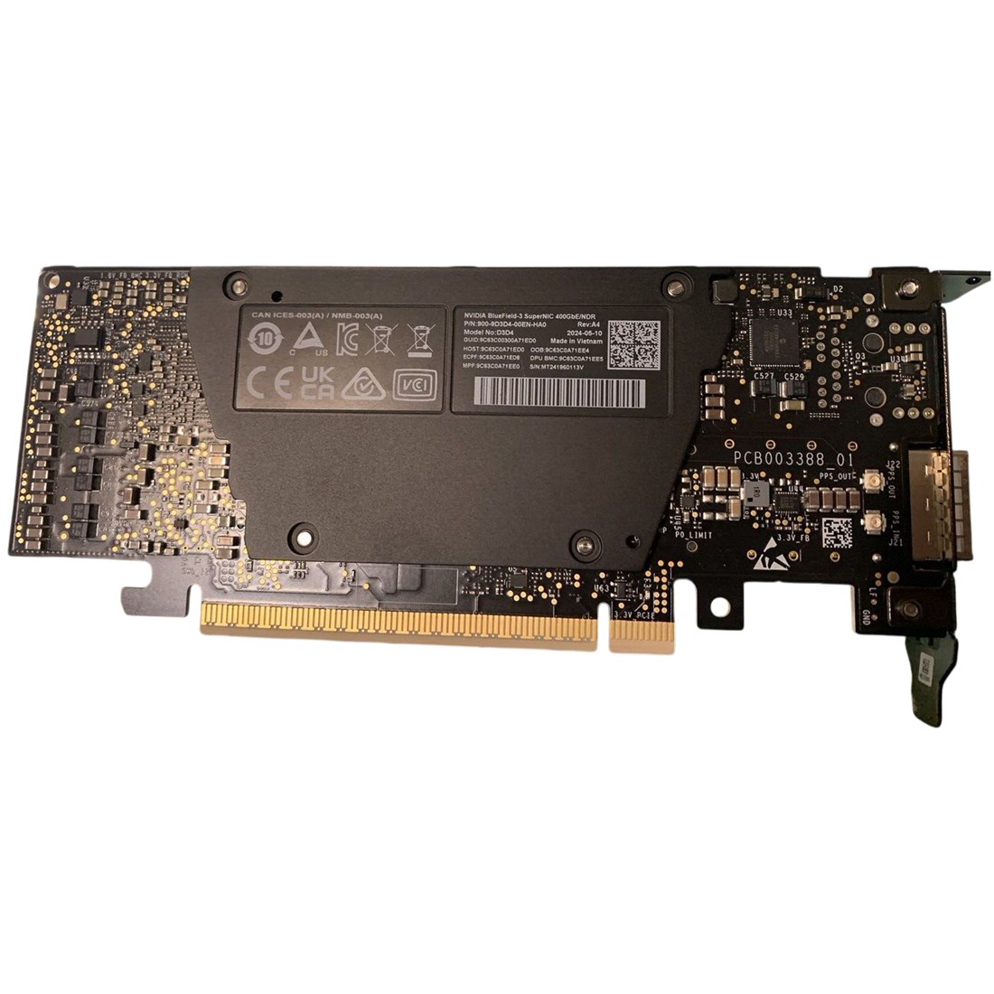 NVIDIA 900-9D3D4-00EN-HA0 BlueField-3 B3140H E-series HHHL SuperNIC ...