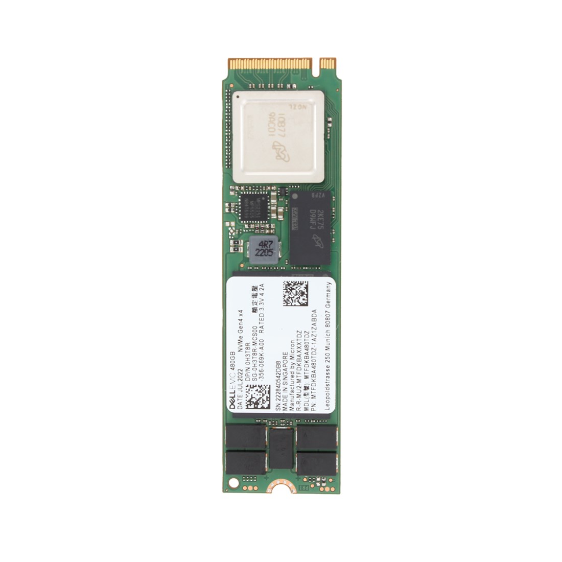 Dell 3H1F4 480GB PCIe Gen4 M.2 2280 NVMe SSD for BOSS-N1 Controller Card
