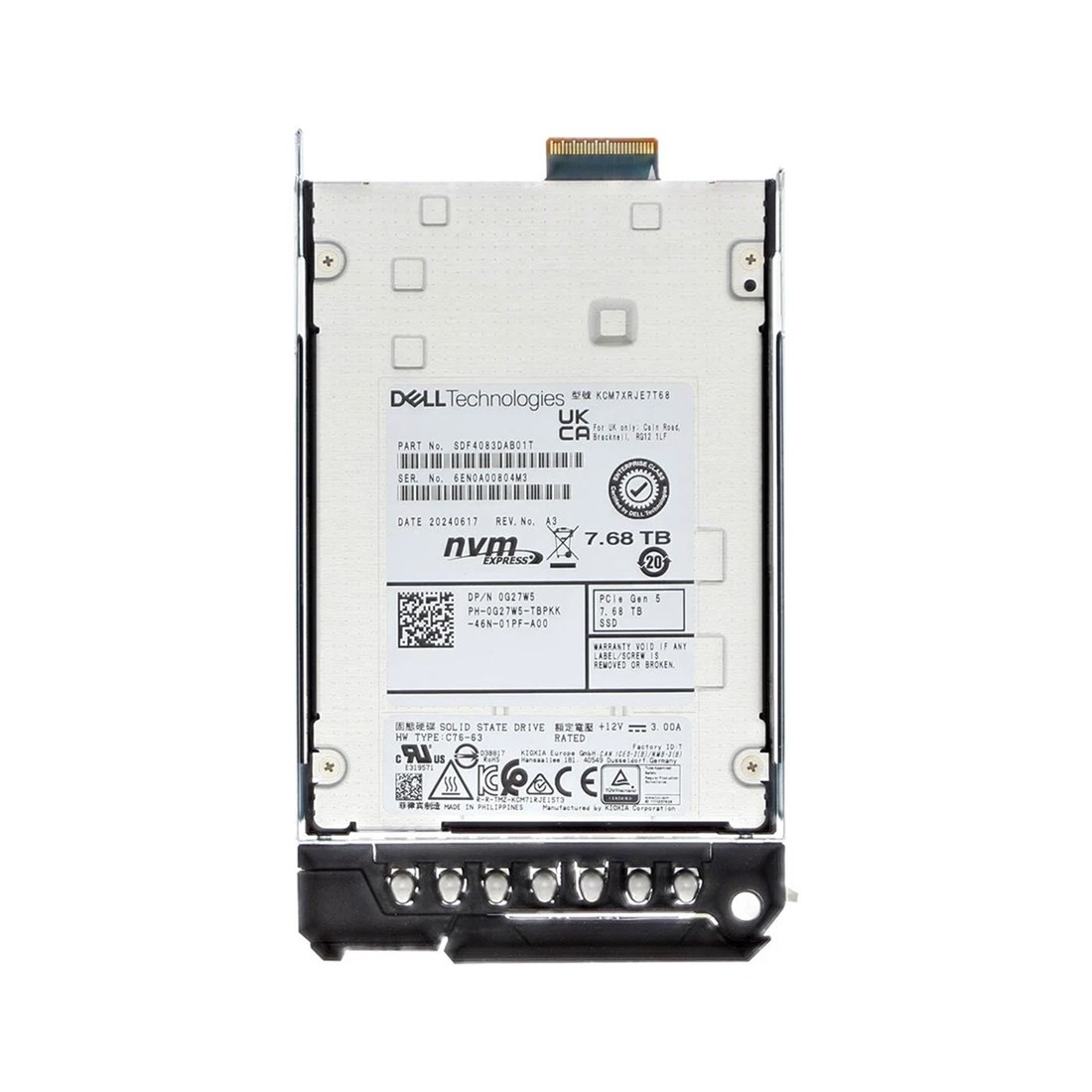 DELL G27W5 7.68TB PCIe Gen5 E3.S NVME Read-Intensive SSD
