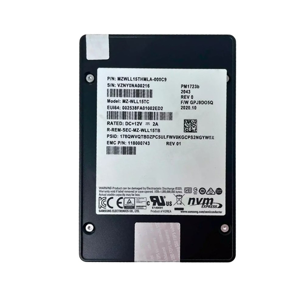 EMC 118000743 15.36TB NVMe U.2 2.5inch Internal SSD