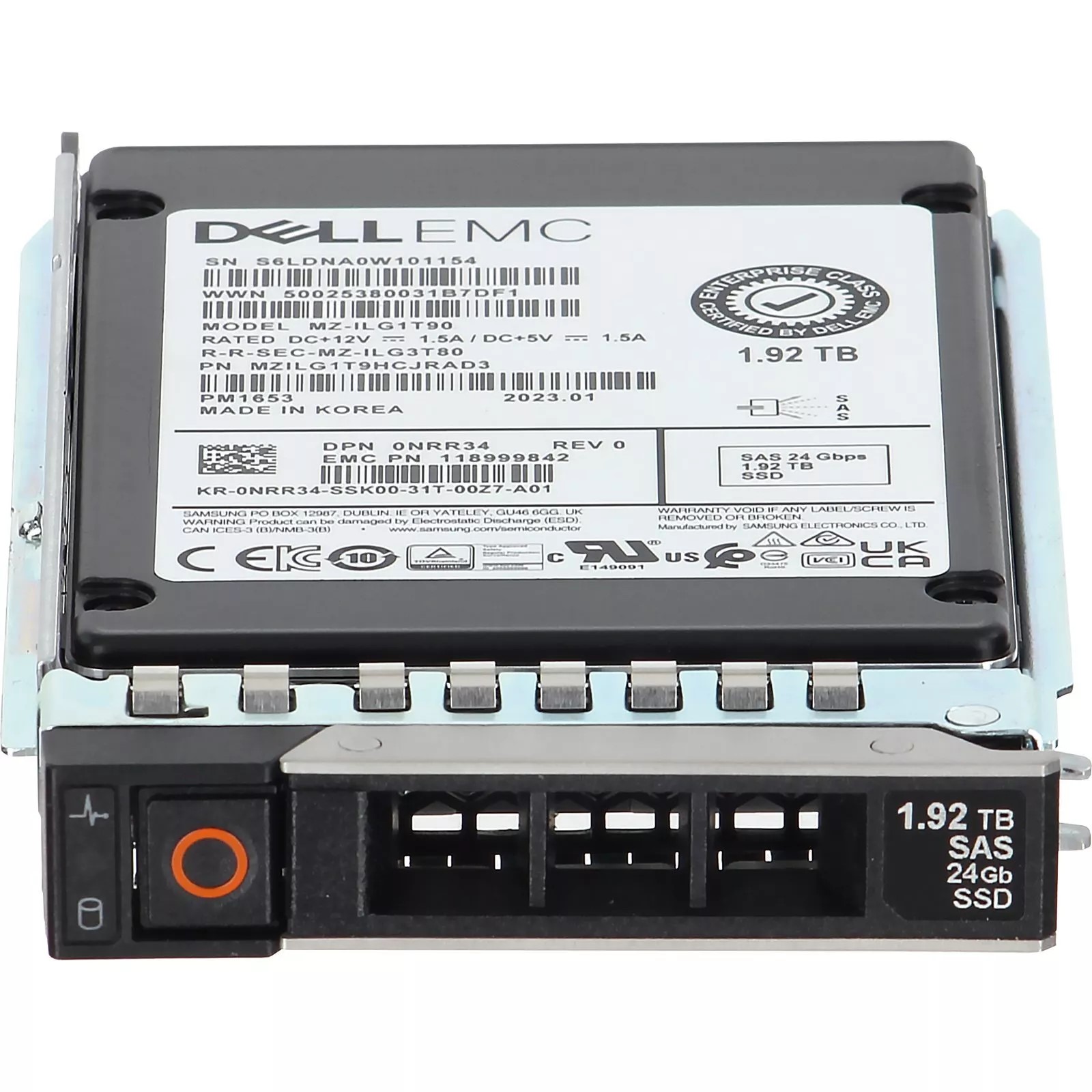 Dell NRR34 1.92TB SAS-24Gbps ISE Read-Intensive 1DWPD 2.5inch SSD