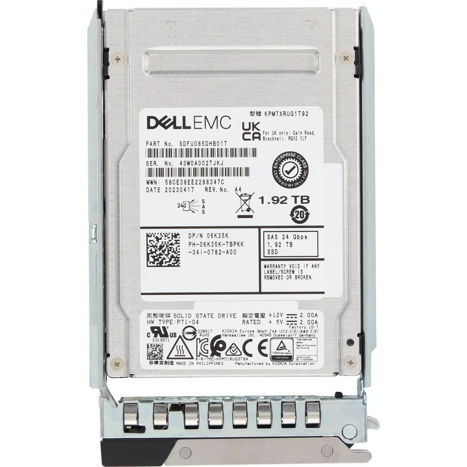 DELL 6K35K 1.92Tb SAS-24Gbps Read Intensive 1DWPD 2.5-Inch SSD